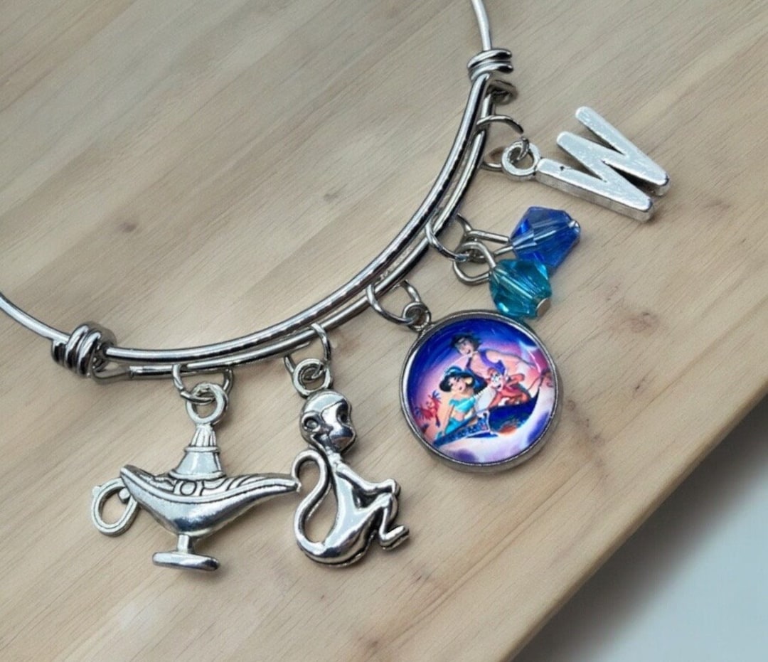 Jasmine Charm Bracelet Aladdin Themed Bracelet Bangle Disney Bounding ...