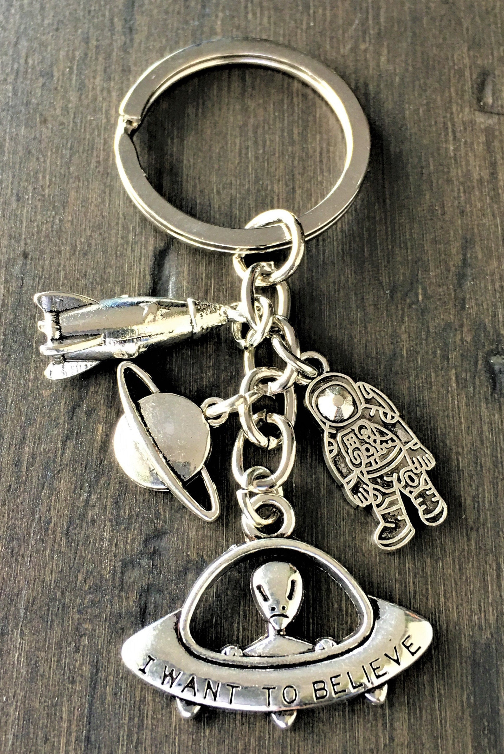 Alien Keychain Outer Space Keychain Planet Keychain - Etsy