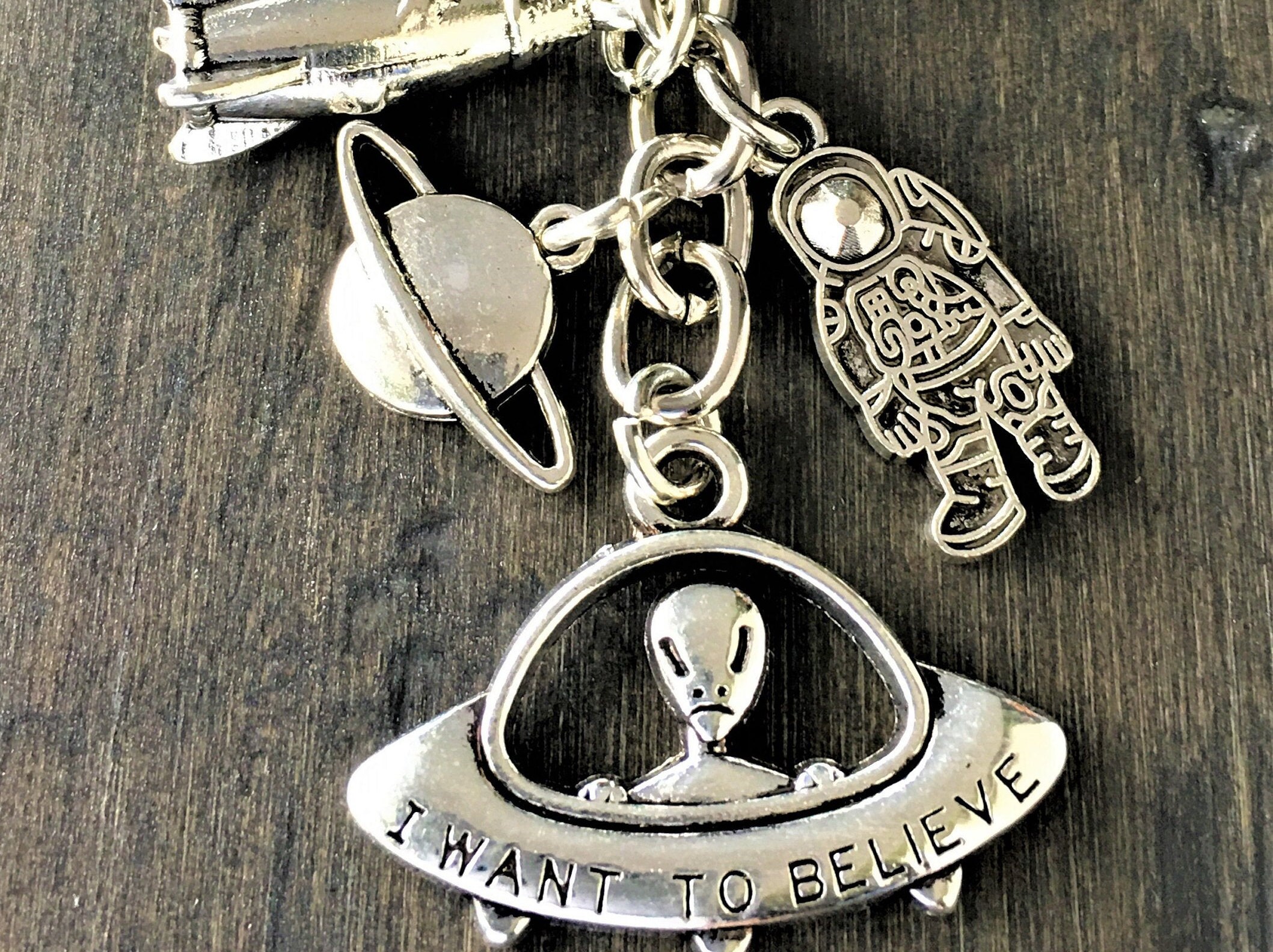 Alien Keychain Outer Space Keychain Planet Keychain - Etsy