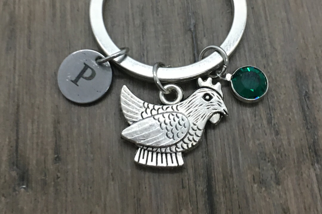 Chicken Keychain Personalized Chicken Keyring Farm Gift for Women ...