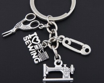 Personalized Seamstress Keychain Sewing Zipper Pull Sewing - Etsy