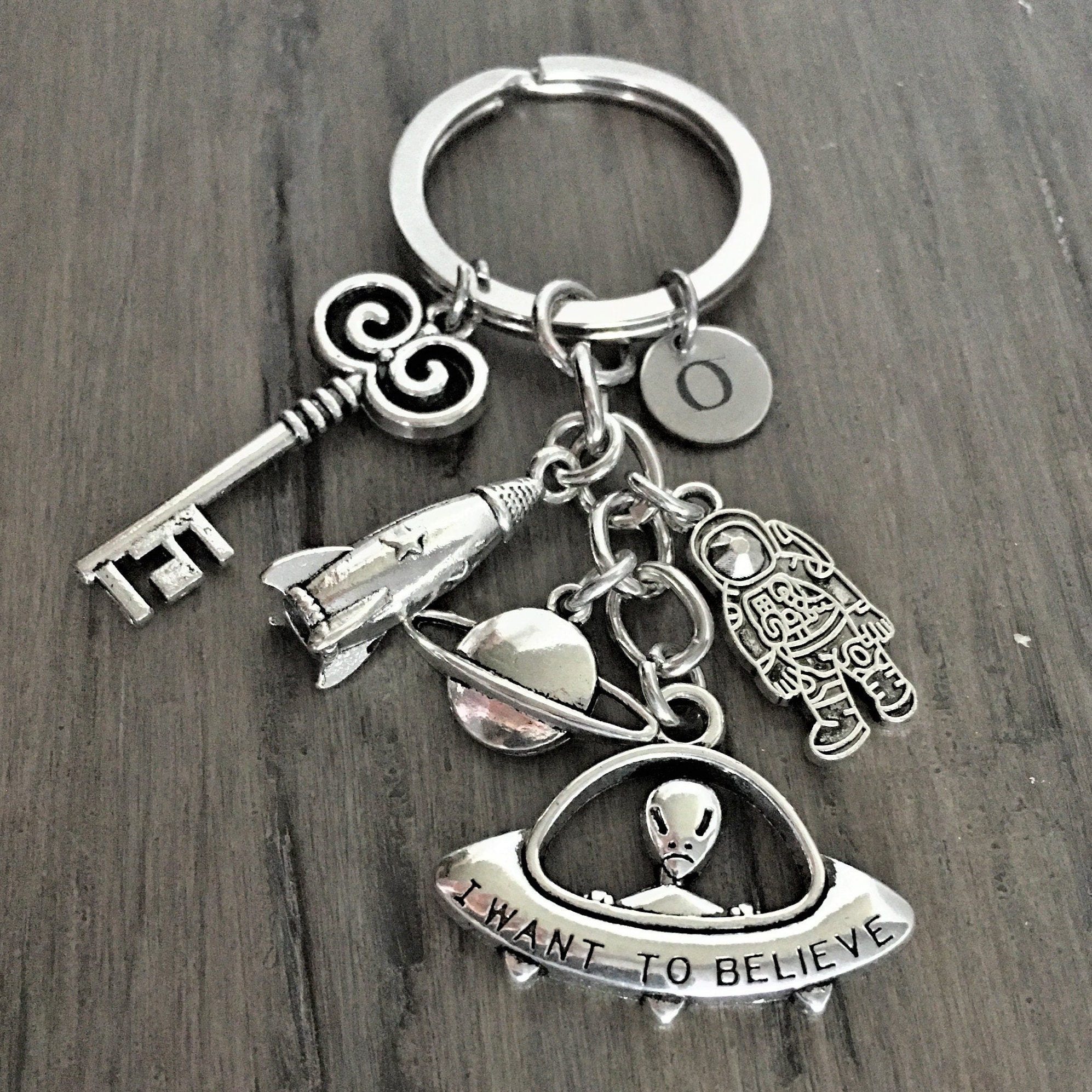 Alien Keychain Outer Space Keychain Planet Keychain - Etsy