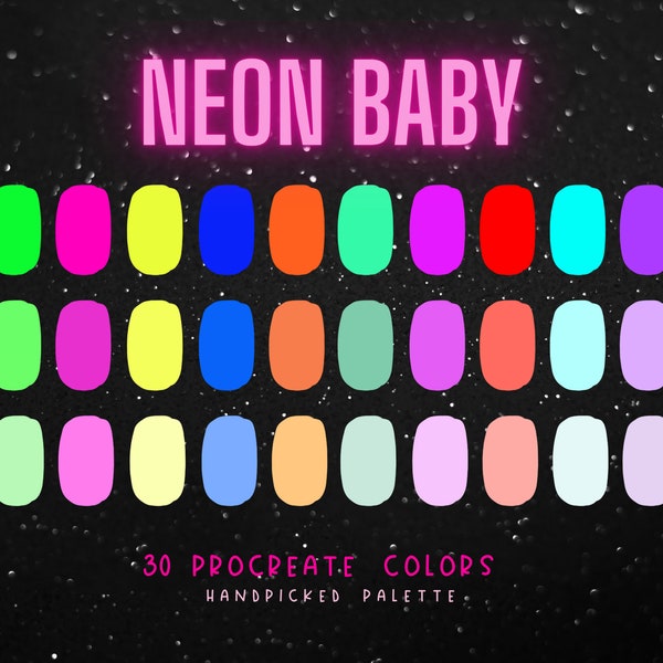 Neon Procreate Color Palette, 30 Swatches, Instant Download - Etsy Canada