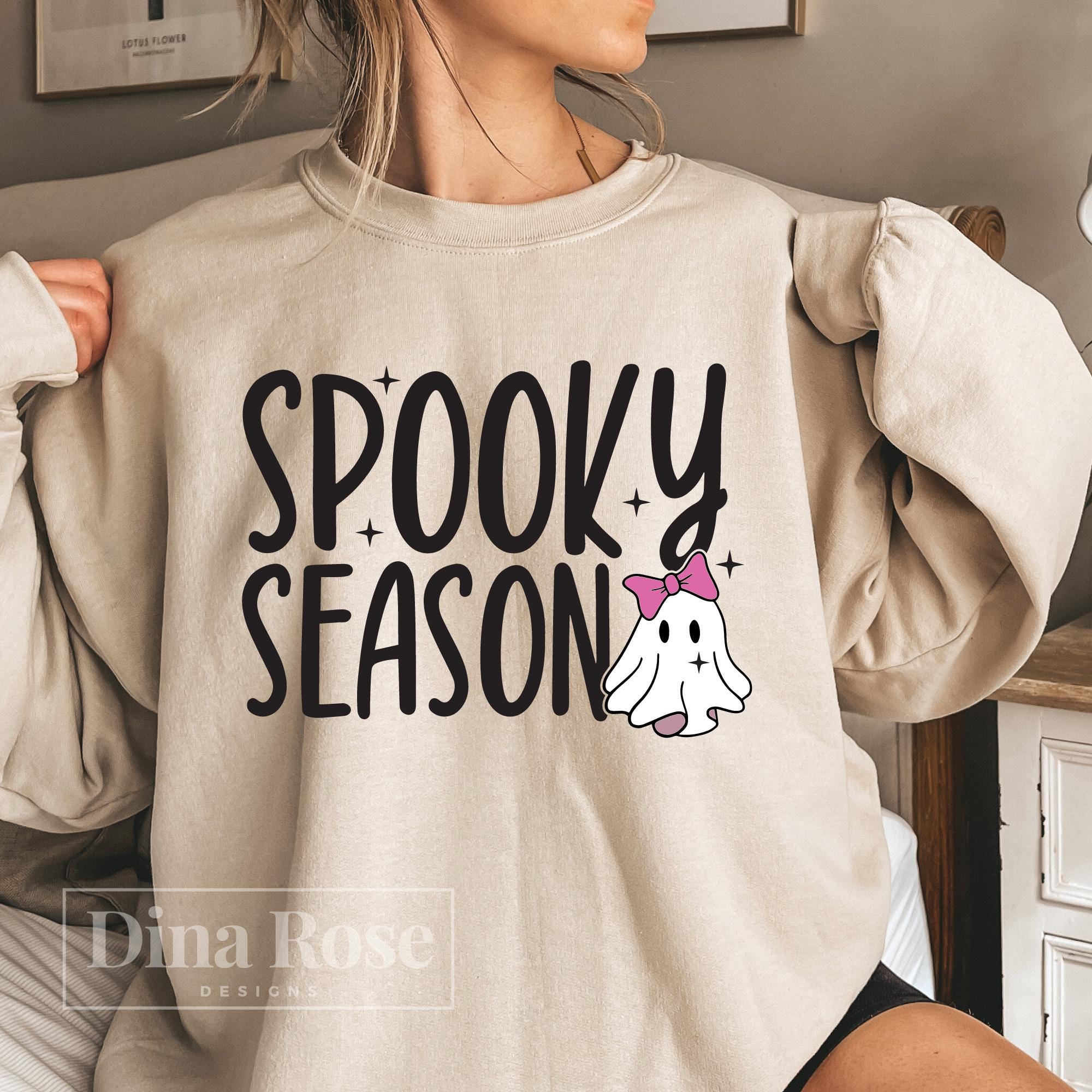 Spooky Season Svg, Ghost Svg, Spooky Mom Svg, Halloween Svg, Pink Bow ...