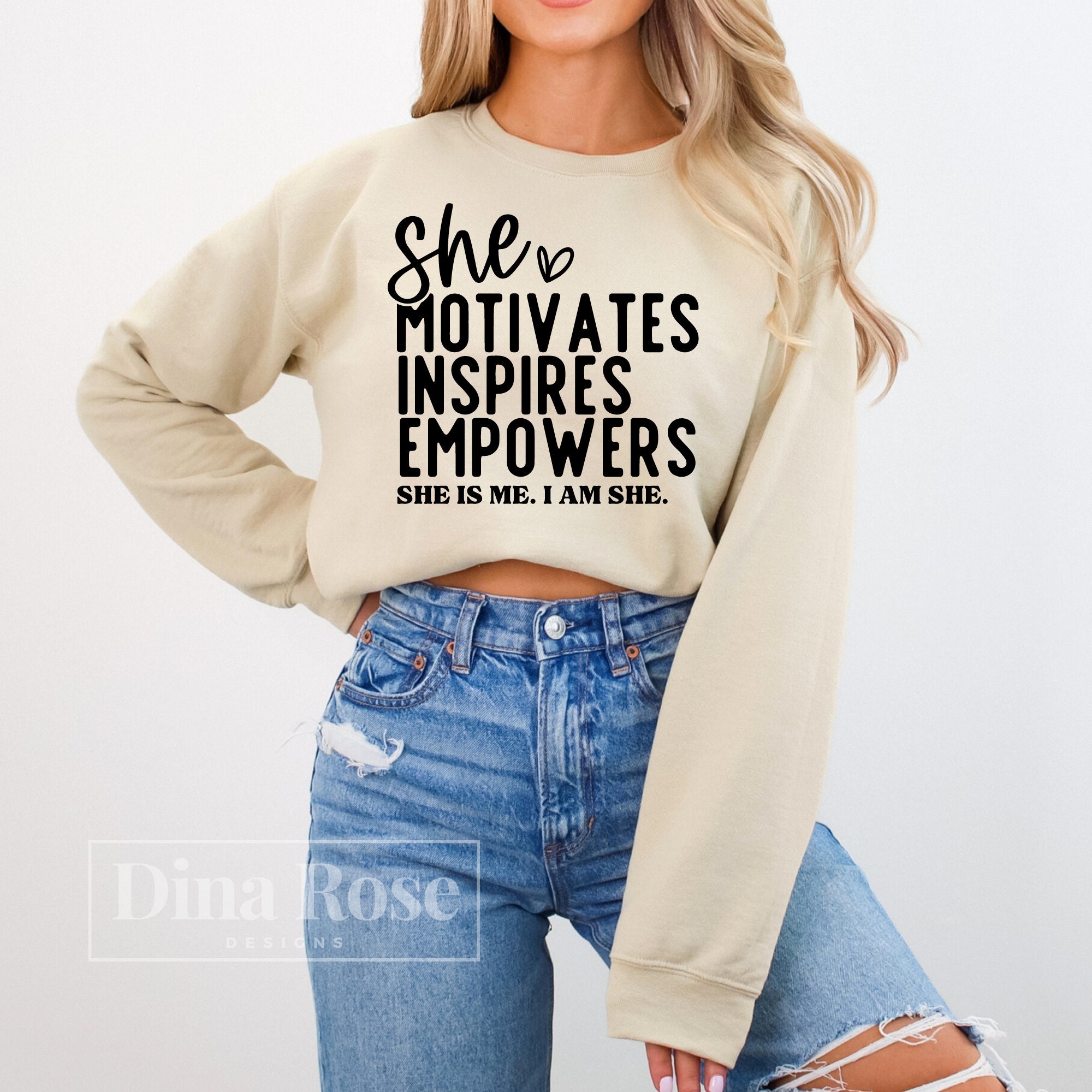 She Motivates Inspires Empowers Svg, She is Me Svg, I Am She Svg ...