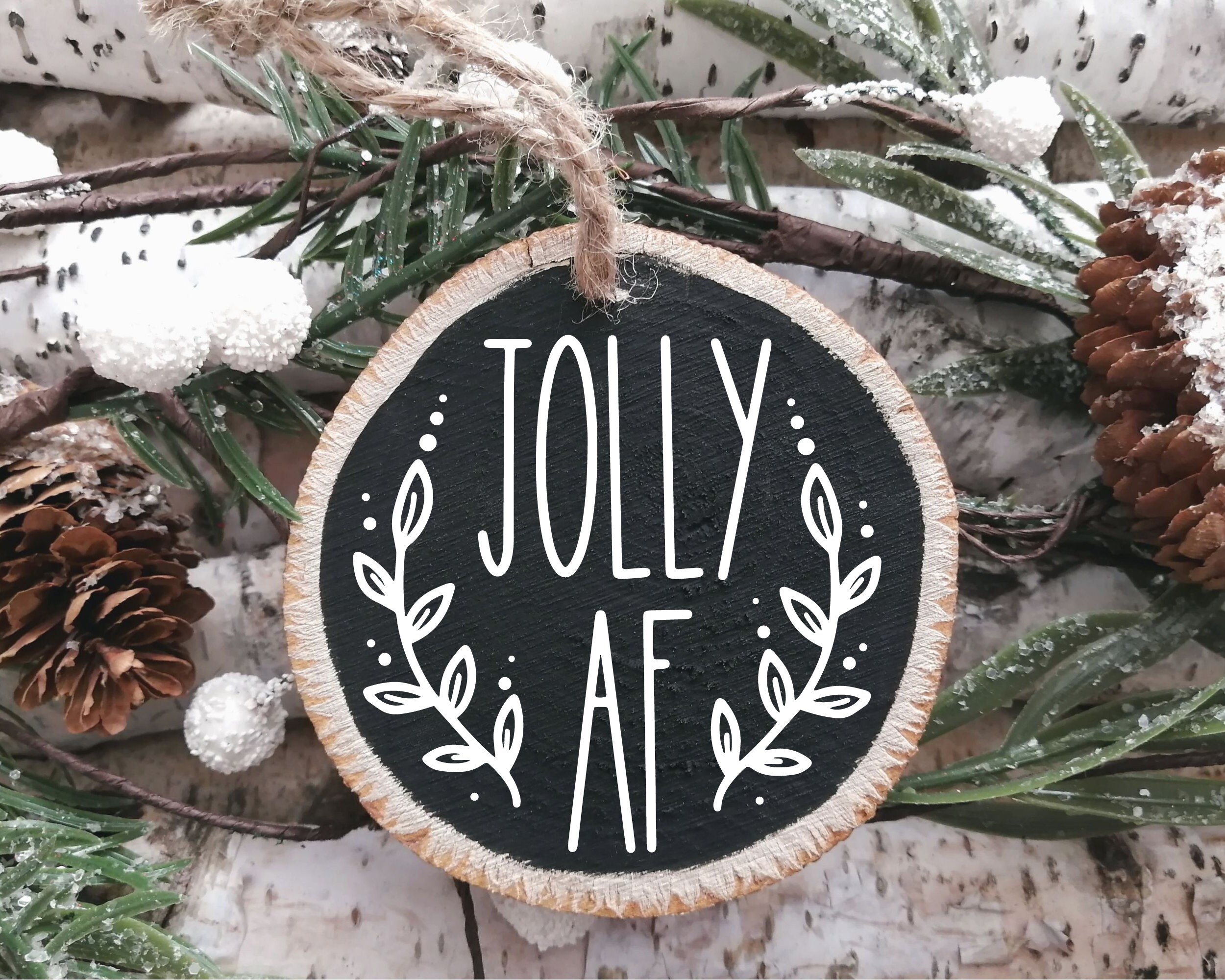 Jolly AF Svg, Jolly Svg, Christmas Ornament Svg, Christmas Svg, Jolly ...