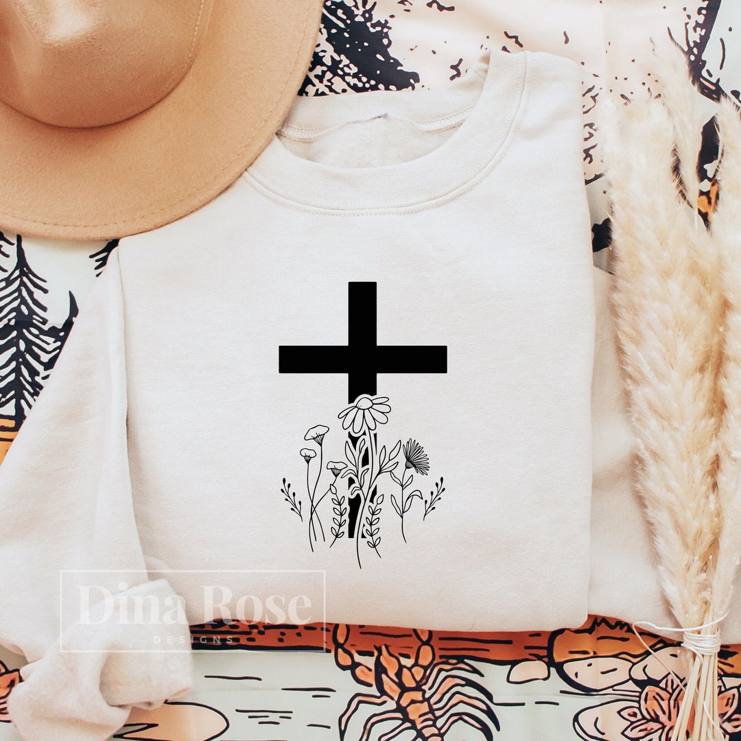 Cross Svg, Floral Cross Svg, Christian Svg, Christian Floral Svg, Cross ...