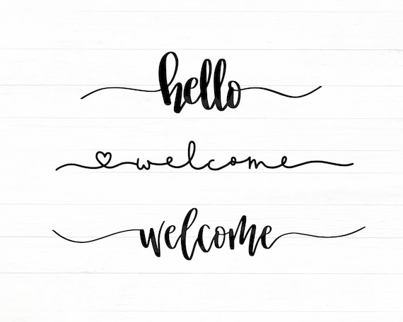 Hello Svg Bundle Handwritten Welcome Svg Bundle Calligraphy | Etsy