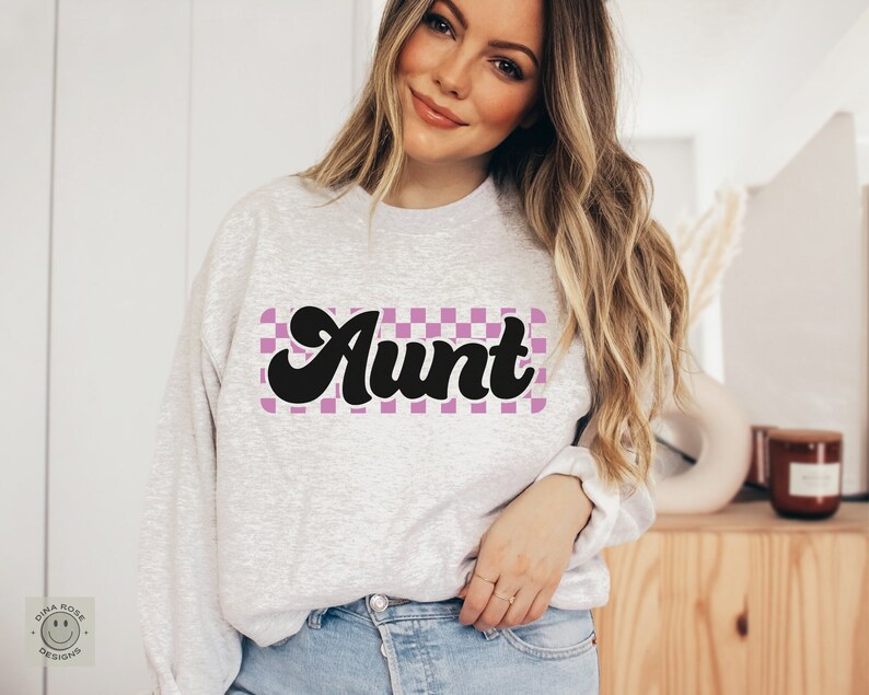 Aunt Svg, Retro Aunt Svg, Aunt Shirt Svg, Aunt Checkered Svg, Auntie ...