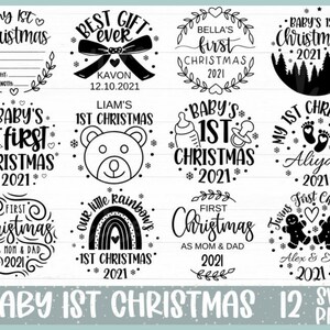 Baby's First Christmas Svg Bundle Baby 1st Christmas - Etsy