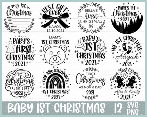Baby's First Christmas Svg Bundle Baby 1st Christmas - Etsy