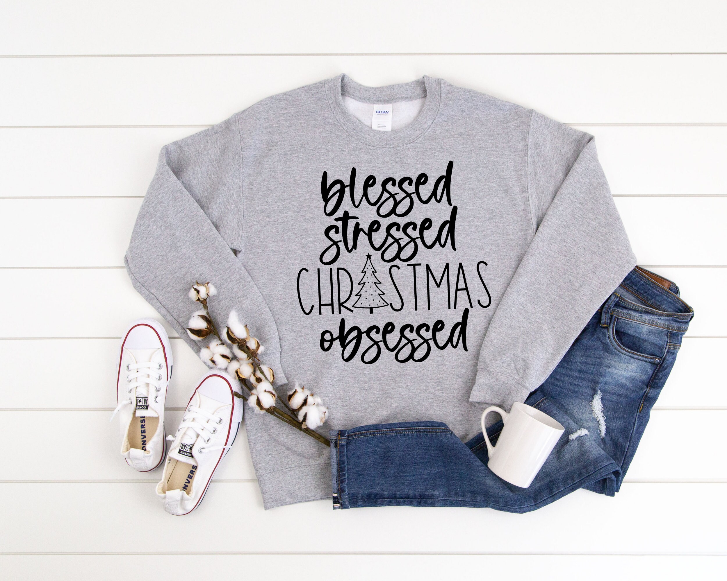 Blessed Stressed Christmas Obsessed Svg Christmas Svg | Etsy