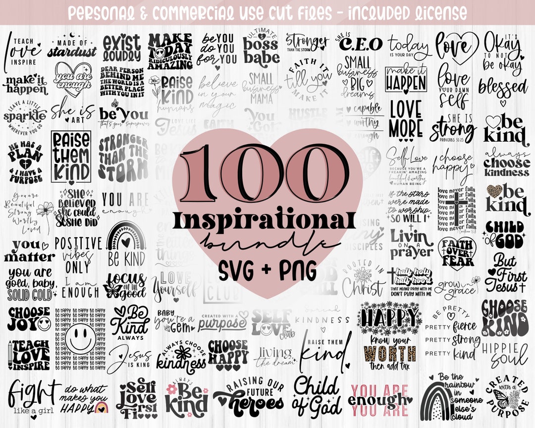 Inspirational Svg Bundle, Inspirational Quotes Svg Bundle, Motivational ...