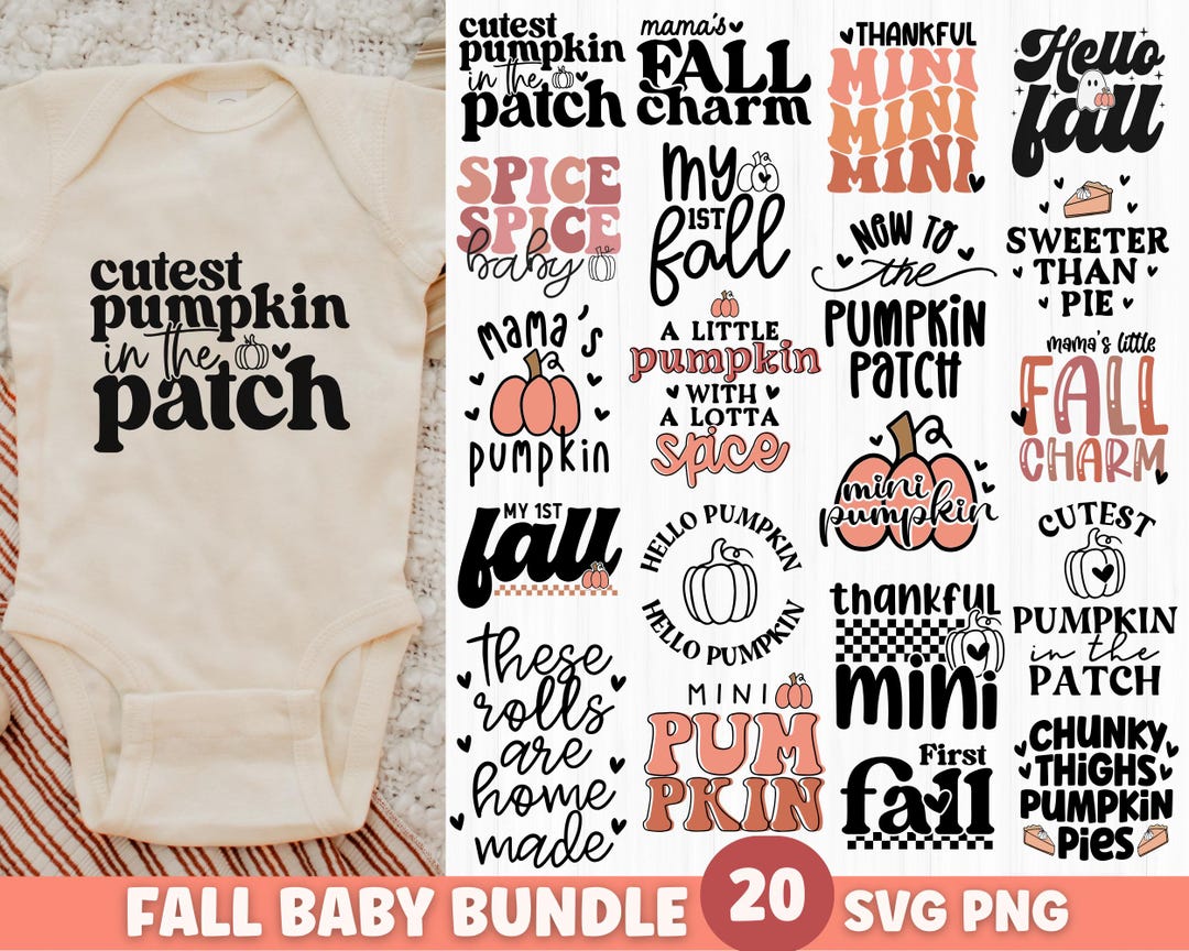 Fall Baby Svg Bundle, Fall Svg for Baby, Autumn Baby Svg, Fall Mini Svg ...