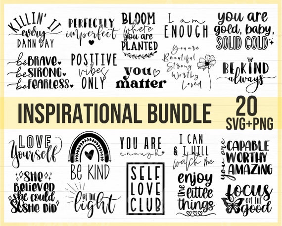 Scrapbooking Motivational SVG Bundle Positive sayings SVG Babe svg ...
