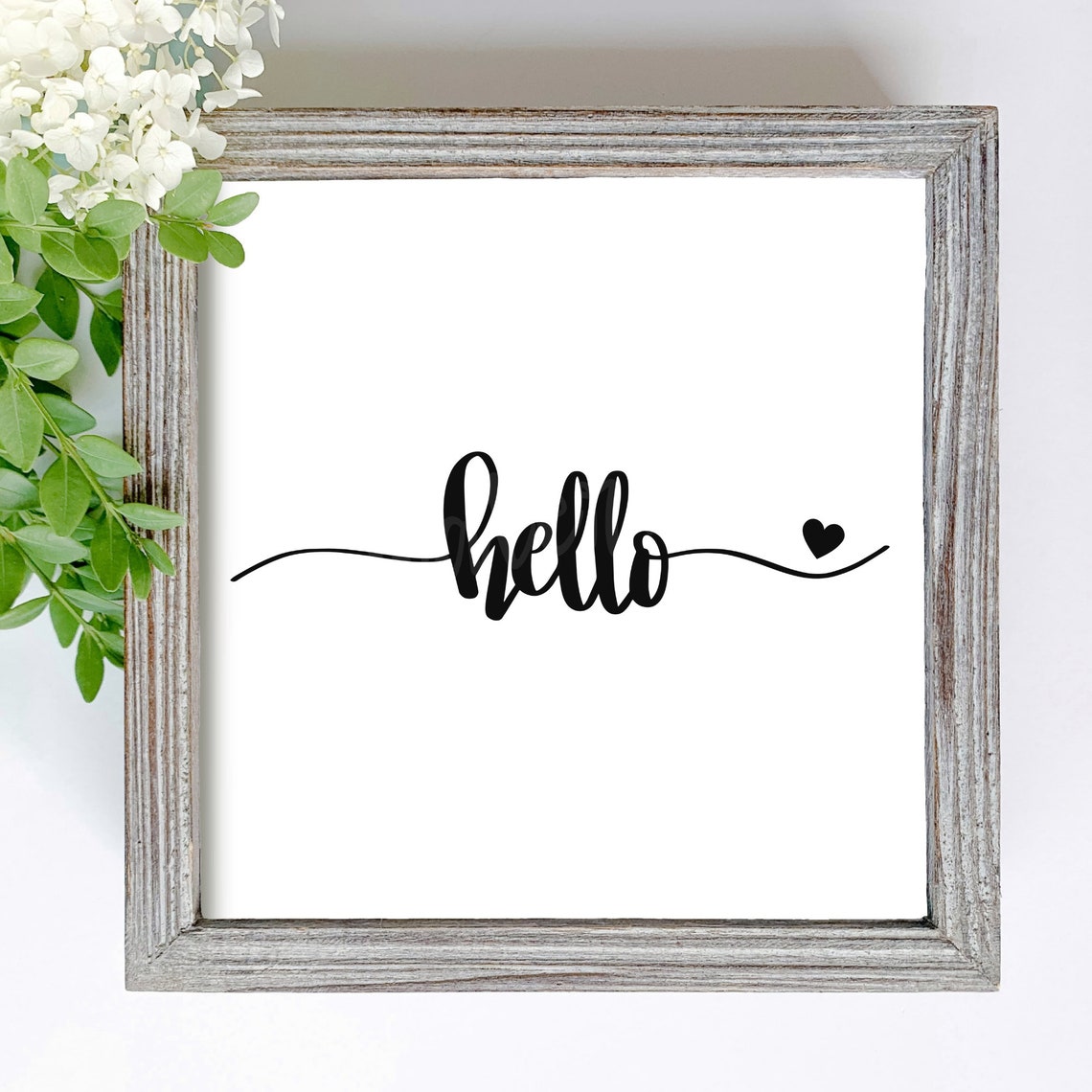 Hello Svg Hello Handwritten Svg Hello Sign Svg Heart Svg | Etsy