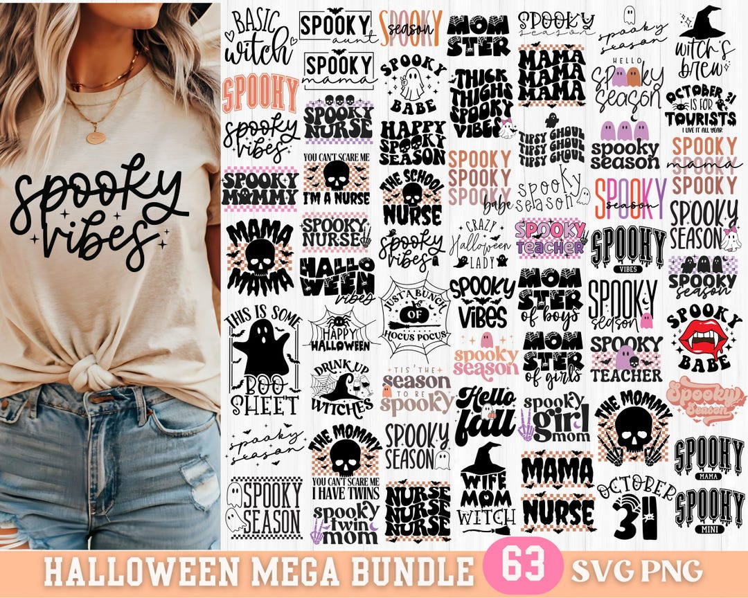 Halloween Svg Bundle, Halloween Retro Svg, Spooky Svg, Fall Svg, Spooky ...