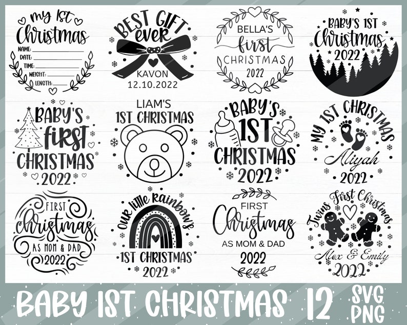 Baby's First Christmas Svg Bundle Baby 1st Christmas - Etsy
