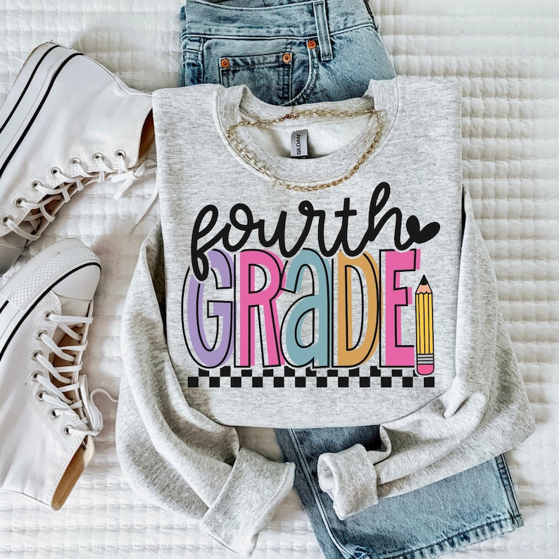 Fourth Grade Svg, Back to School Svg, 4th Grade Teacher Svg, Retro Svg ...