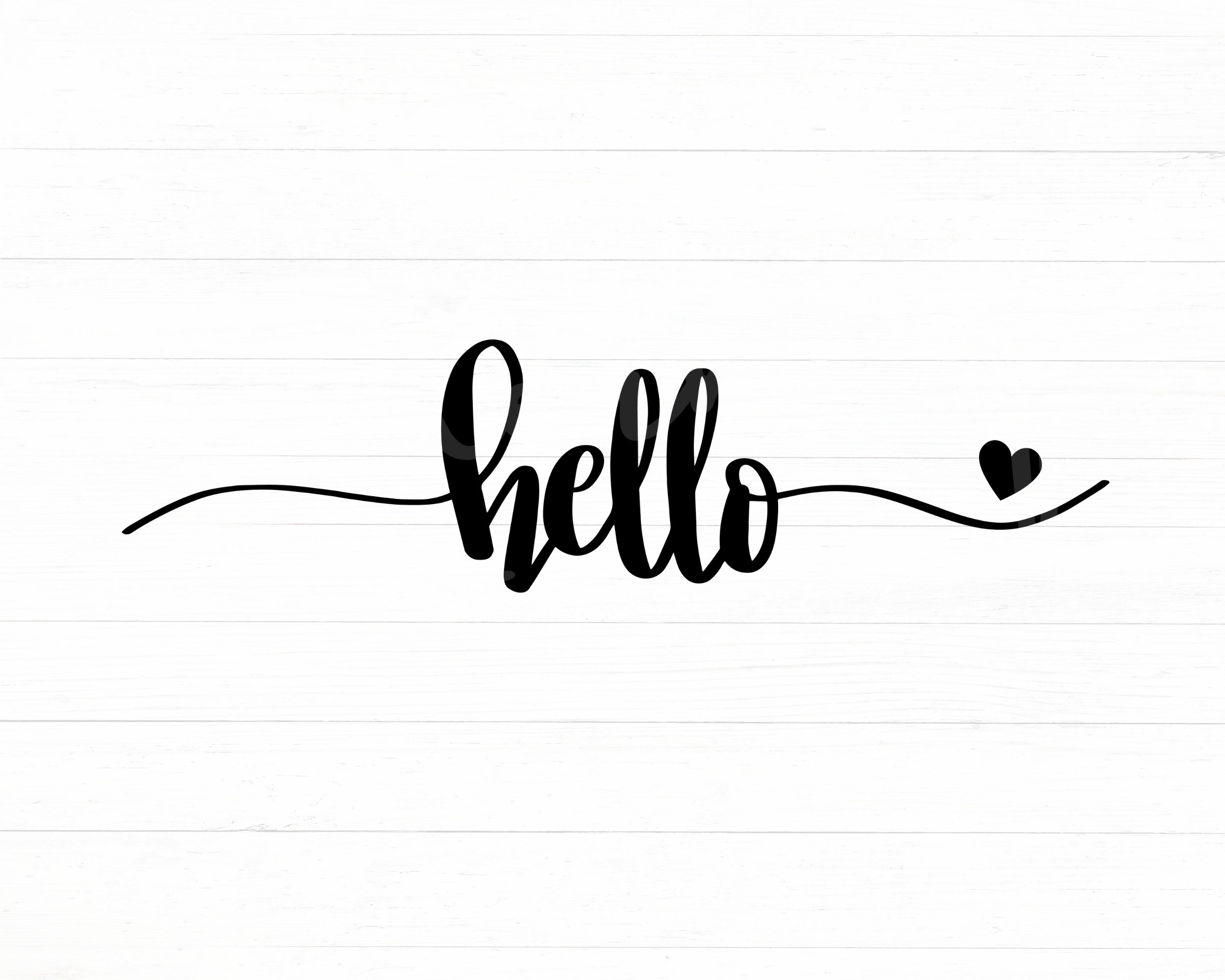 Hello Svg Hello Handwritten Svg Hello Sign Svg Heart Svg | Etsy