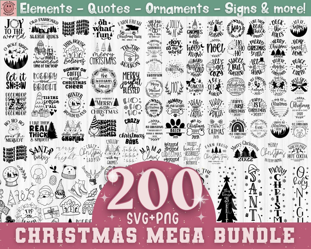 Christmas Svg Bundle, Christmas Quotes Svg Bundle, Christmas Signs Svg ...