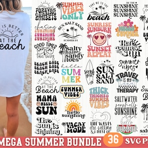 Mega Summer Svg Bundle, Summertime Svg, Beach Svg, Sun Svg, Saltwater ...