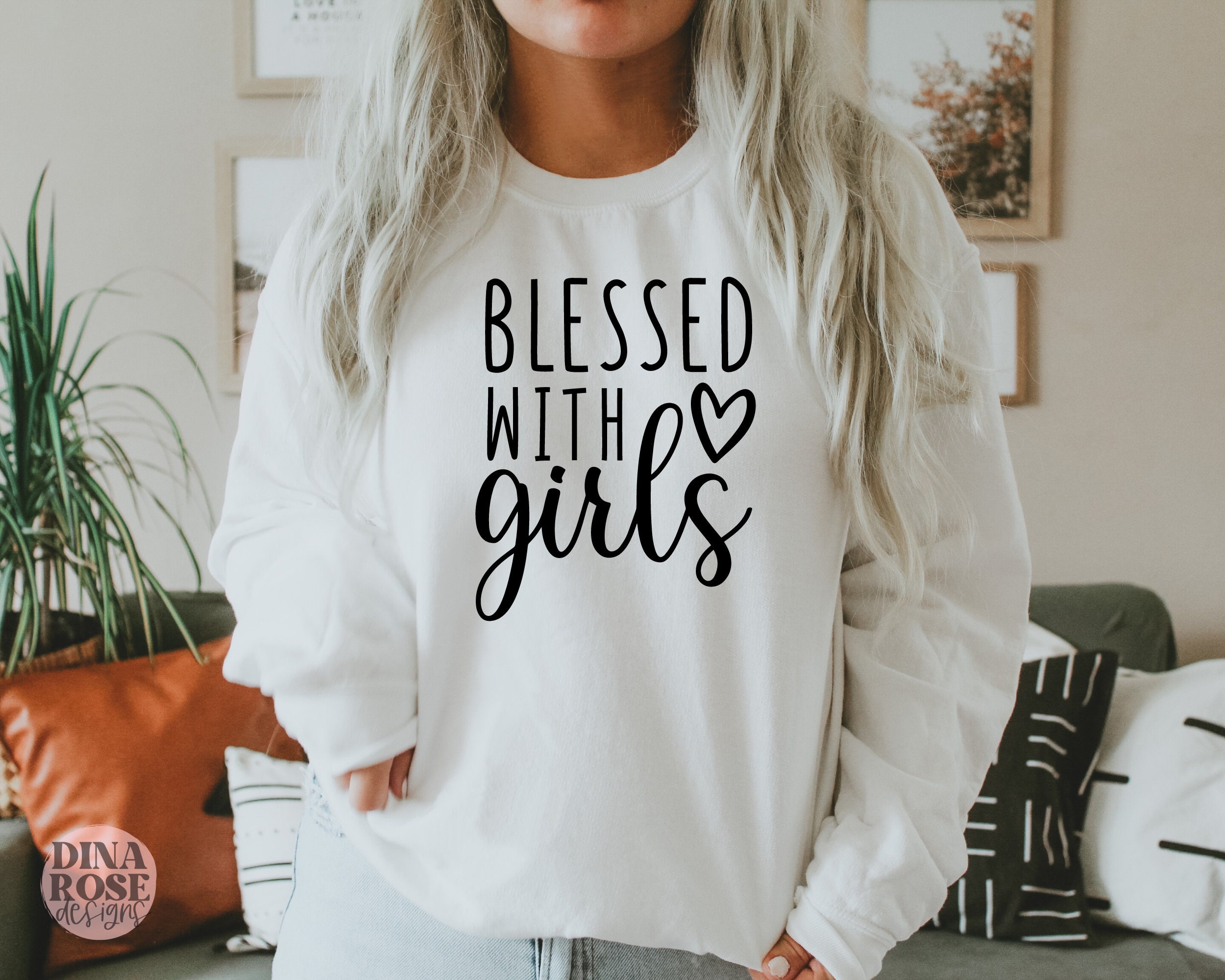 Blessed With Girls Svg, Blessed Mom Svg, Girl Mom Svg, Girl Mama Svg ...