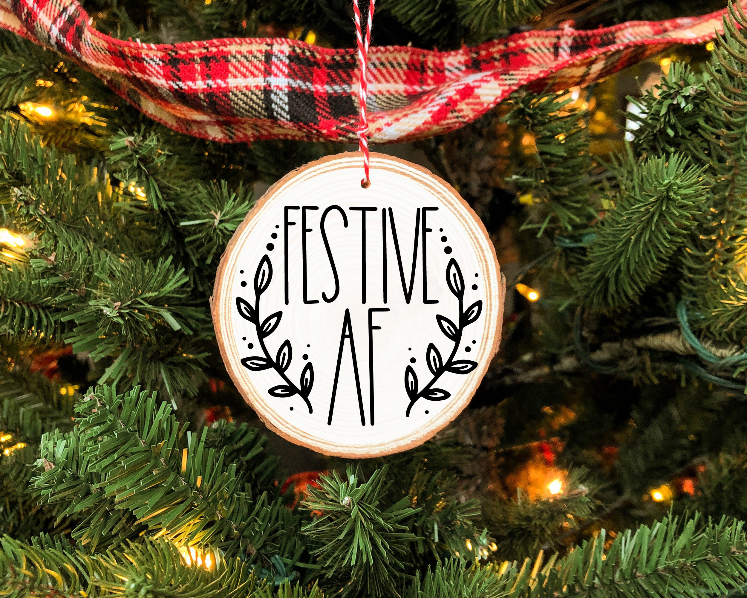 Festive AF Svg Festive Ornament Svg Wreath Christmas | Etsy