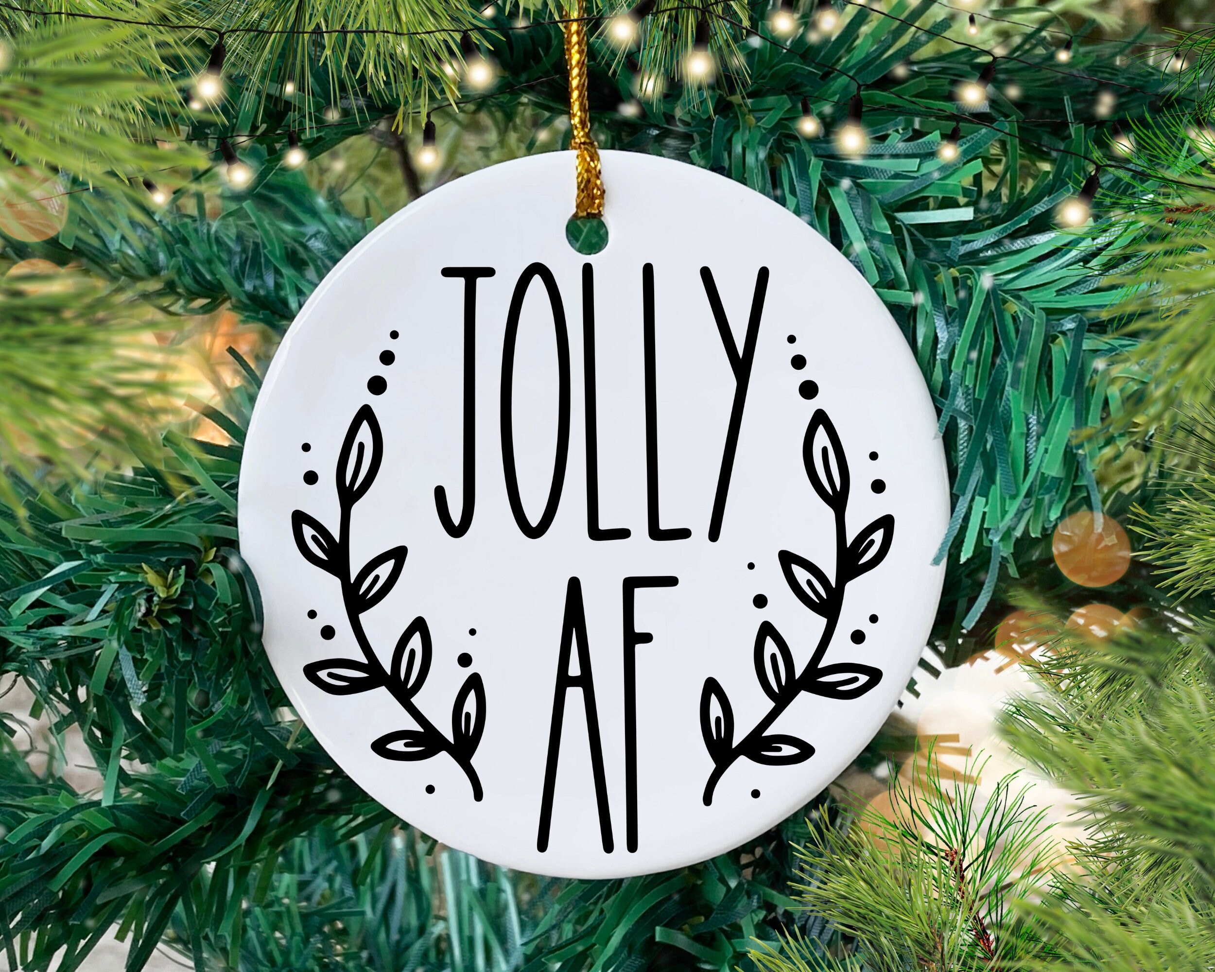 Jolly AF Svg, Jolly Svg, Christmas Ornament Svg, Christmas Svg, Jolly ...