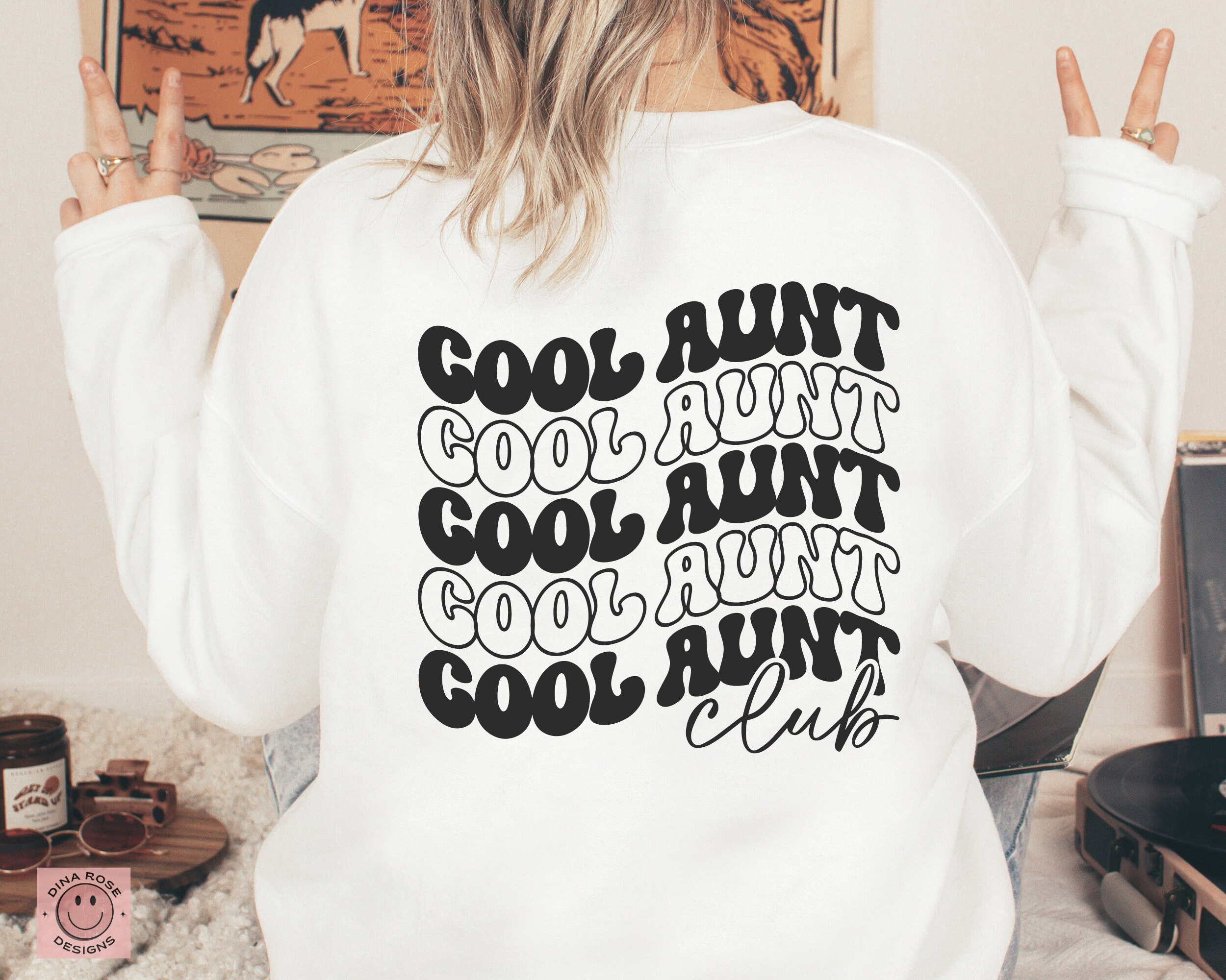 Cool Aunts Club Svg, Aunt Quotes Svg, Cool Aunt Wavy Svg, Trendy Aunt ...