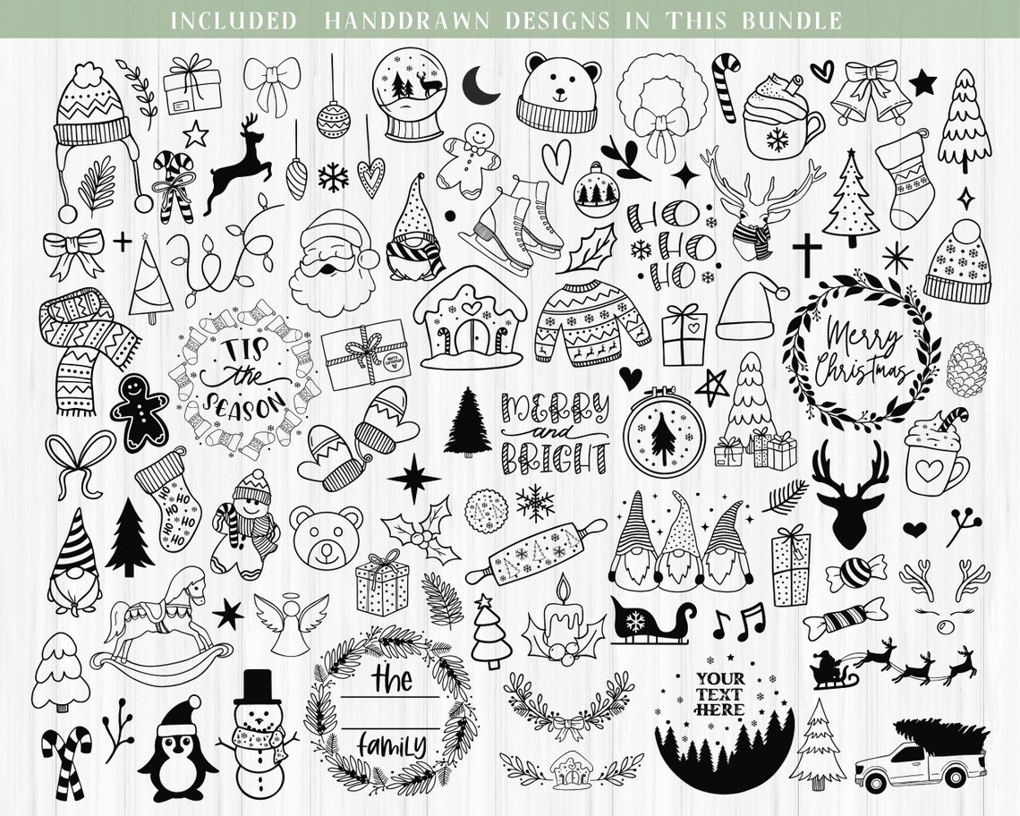 100 Christmas Svg Bundle Christmas Elements Svg Bundle - Etsy
