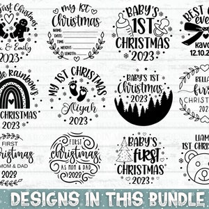 Baby's First Christmas Svg Bundle, Baby 1st Christmas Ornament Svg, My ...