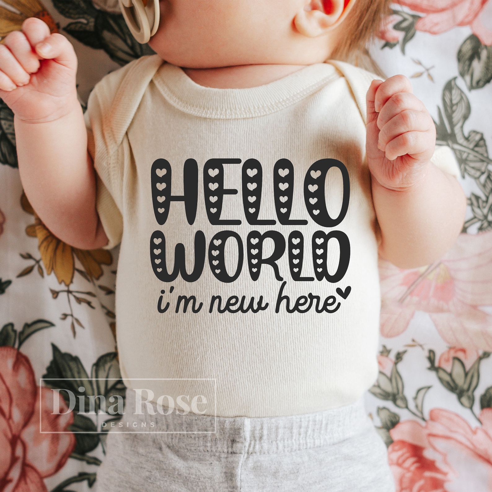 Hello World I'm New Here Svg, Baby Svg, Newborn Svg, Hello Baby Svg ...