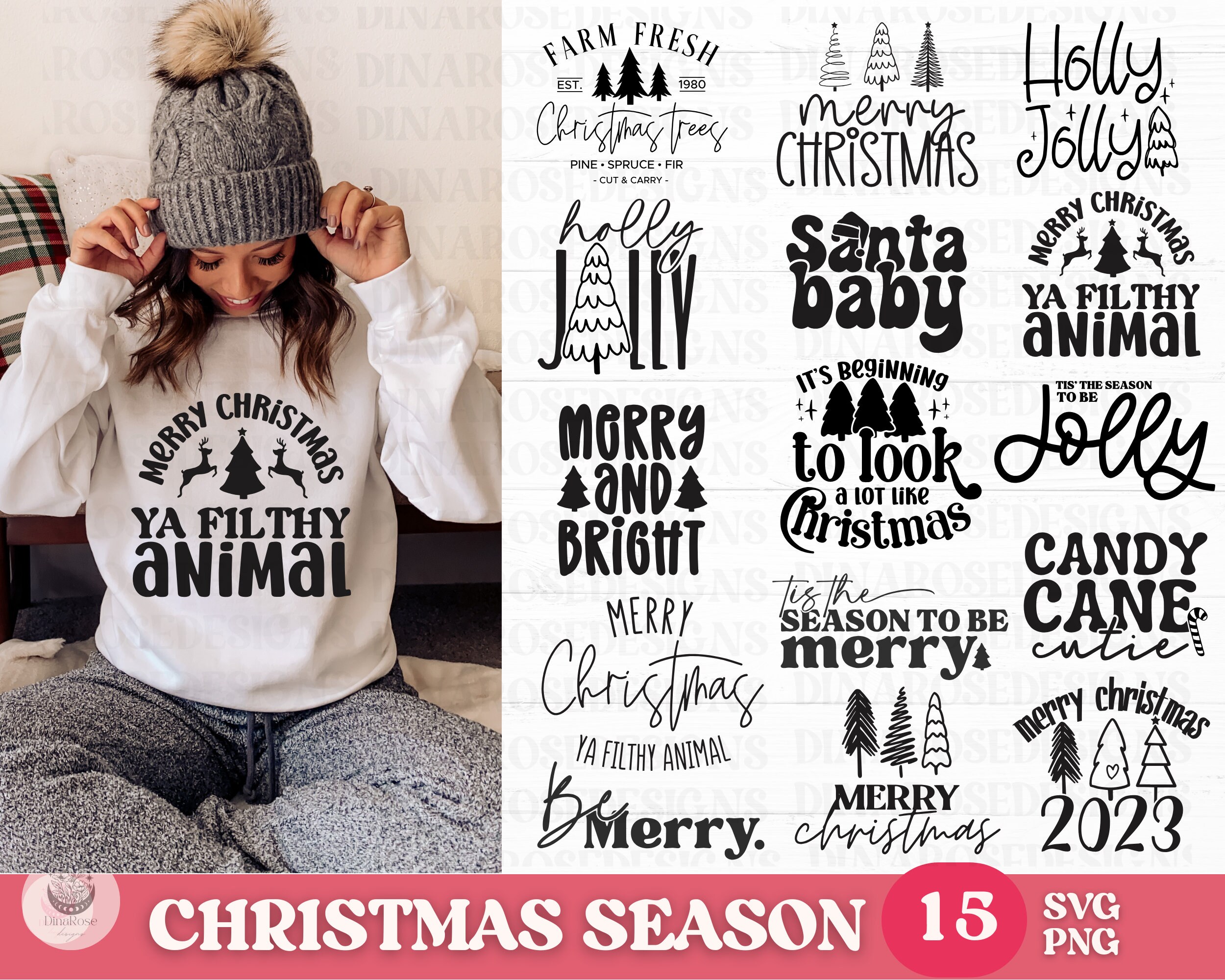 Christmas Svg Bundle, Christmas Season Svg, Merry Christmas Svg, Be ...