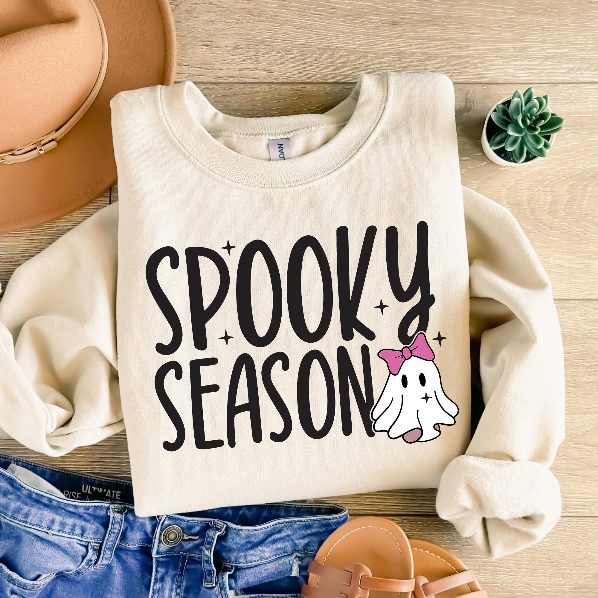 Spooky Season Svg, Ghost Svg, Spooky Mom Svg, Halloween Svg, Pink Bow ...