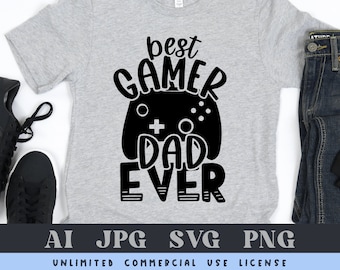 Gamer Dad Daddy's Gaming Buddy Father and Son SVG Set - Etsy