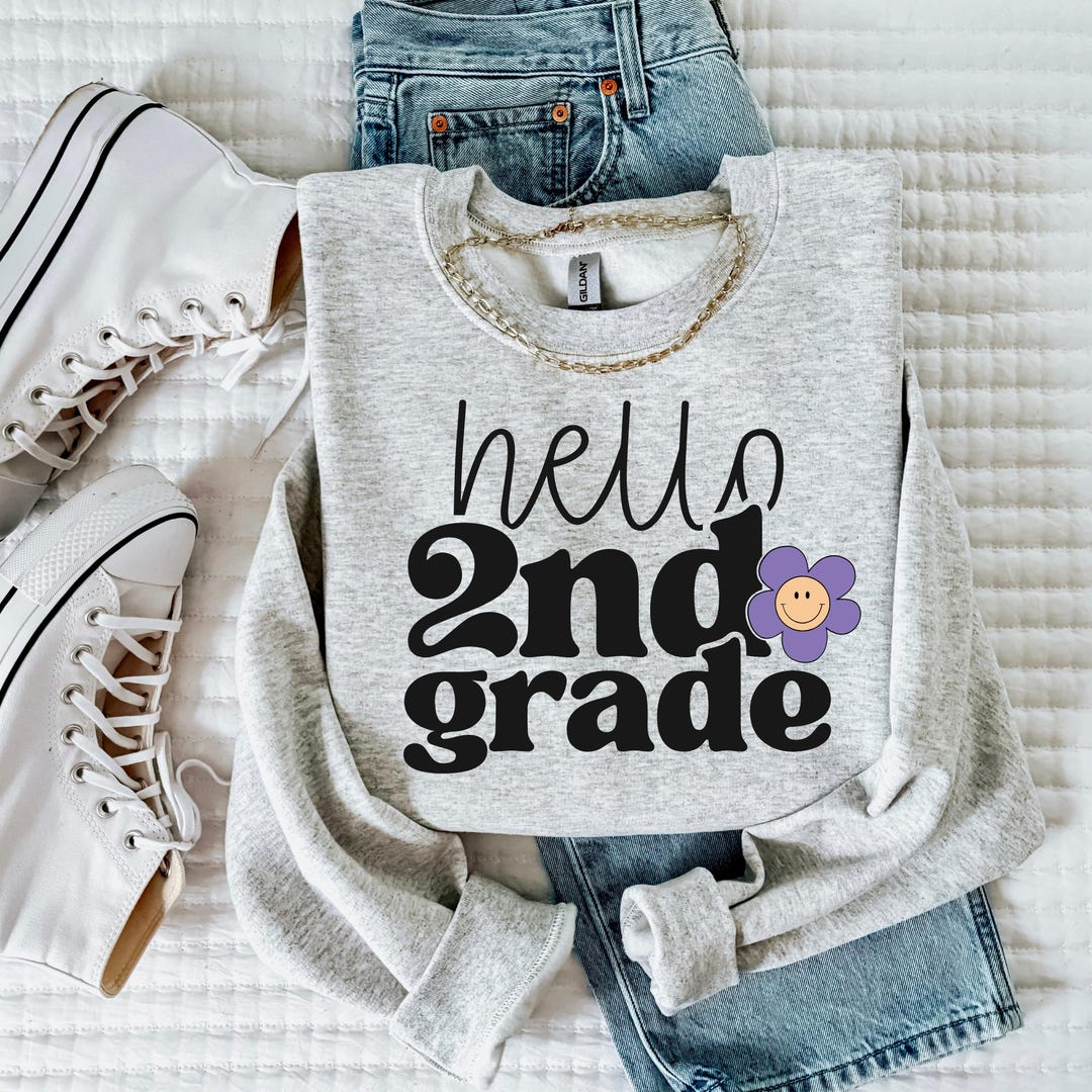 Hello 2nd Grade Svg, Second Grade Svg, 2nd Grade Teacher Svg, Back to ...