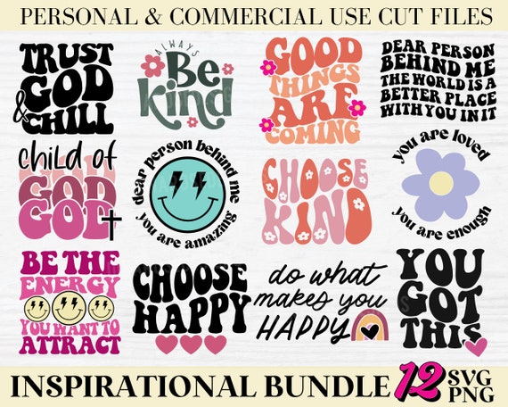 Inspirational Svg Bundle Inspirational Quotes Svg Bundle Etsy