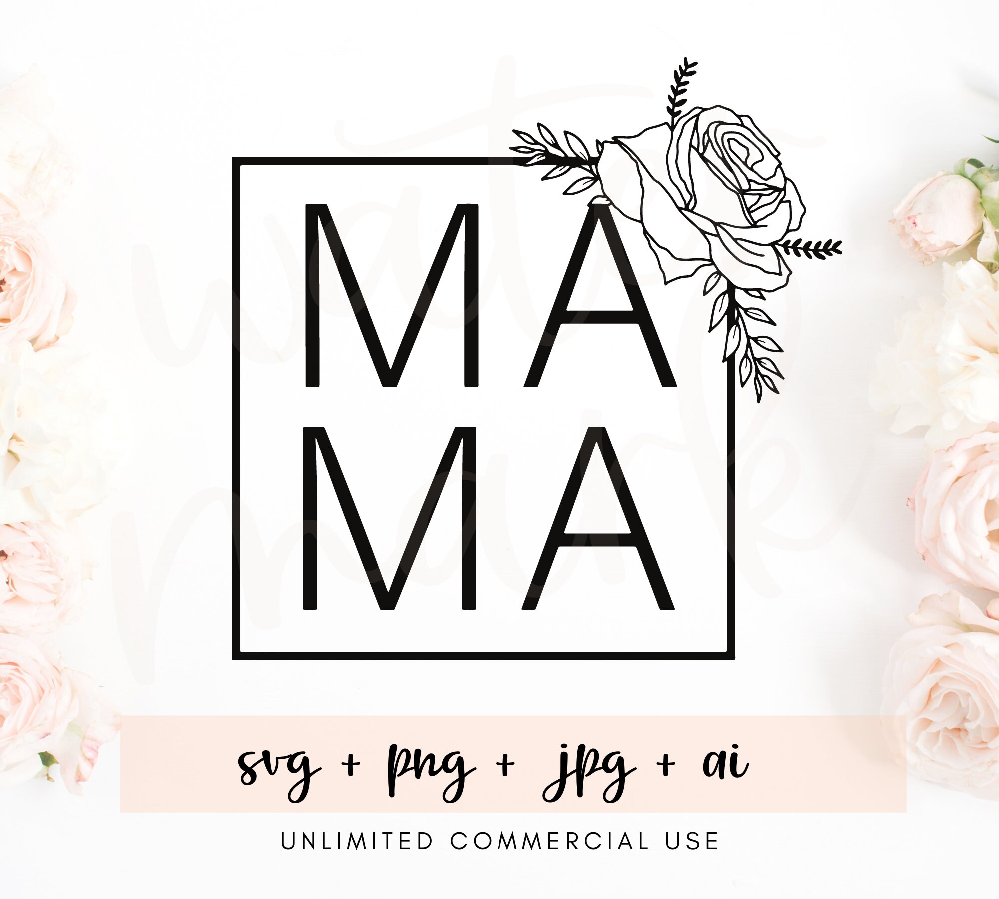 Mama svg mama floral svg mama flower svg mom svg mom | Etsy