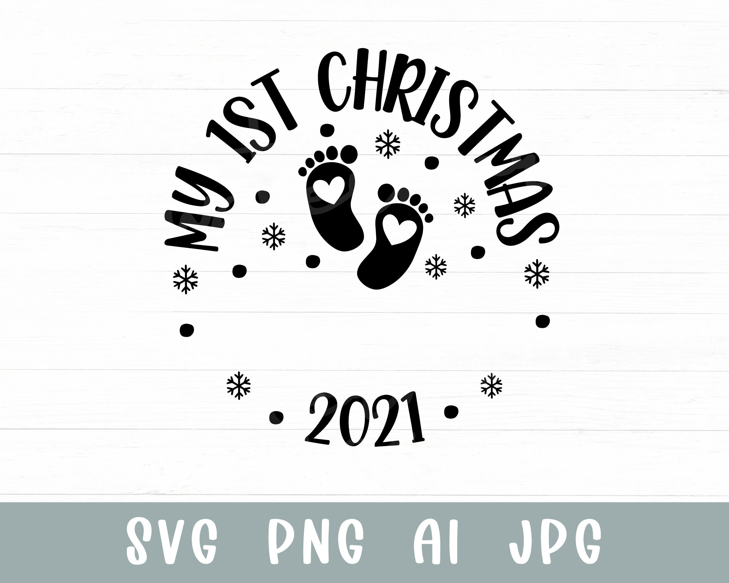 My 1st Christmas Svg Baby 1st Christmas Ornament Svg Baby | Etsy