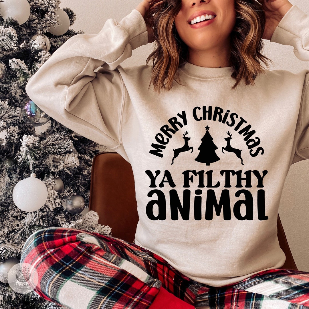 Merry Christmas Ya Filthy Animal Svg, Funny Christmas Svg, Christmas ...
