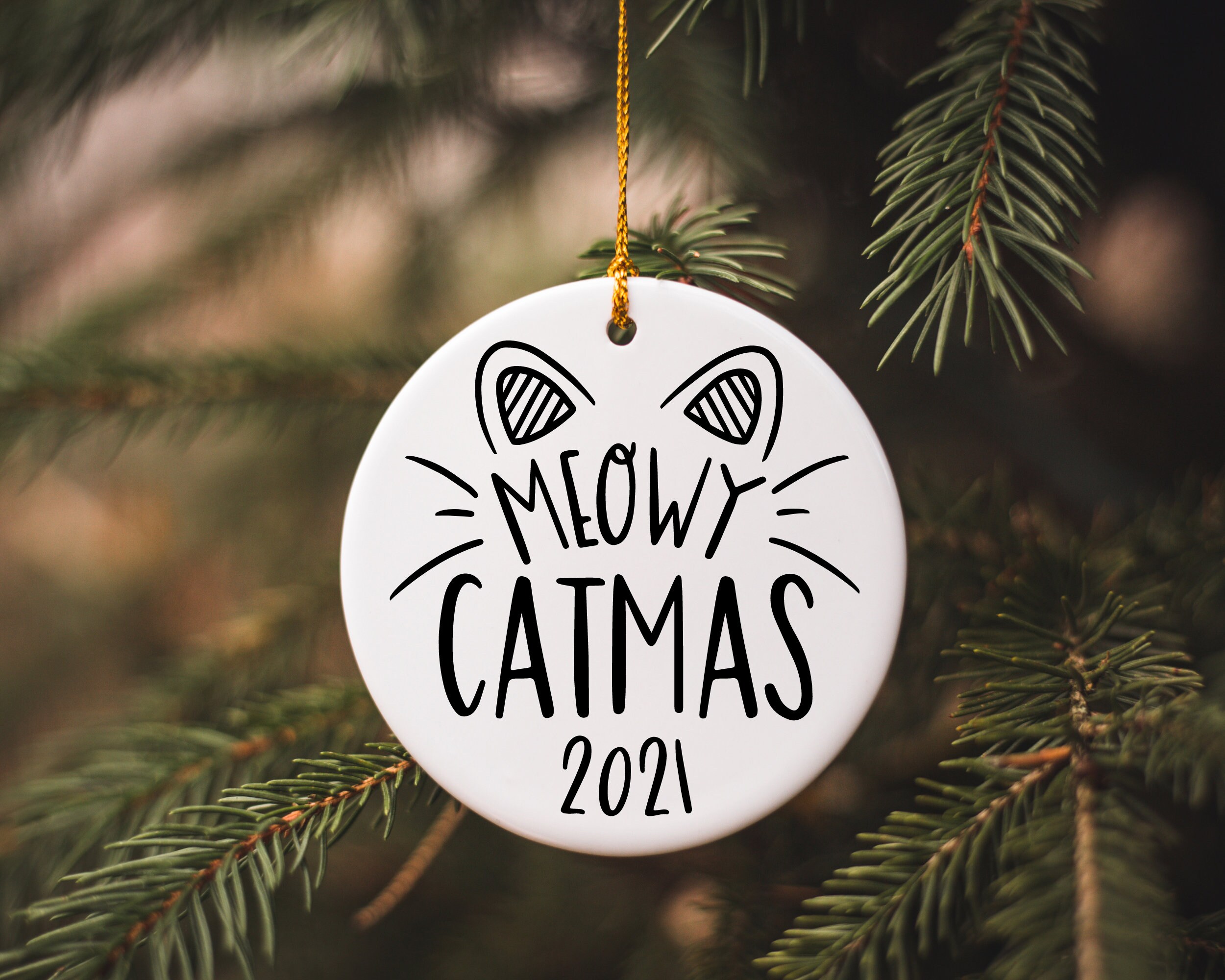 Meowy Catmas Svg Cat Christmas Svg Cat Ornament Svg Meowy Etsy
