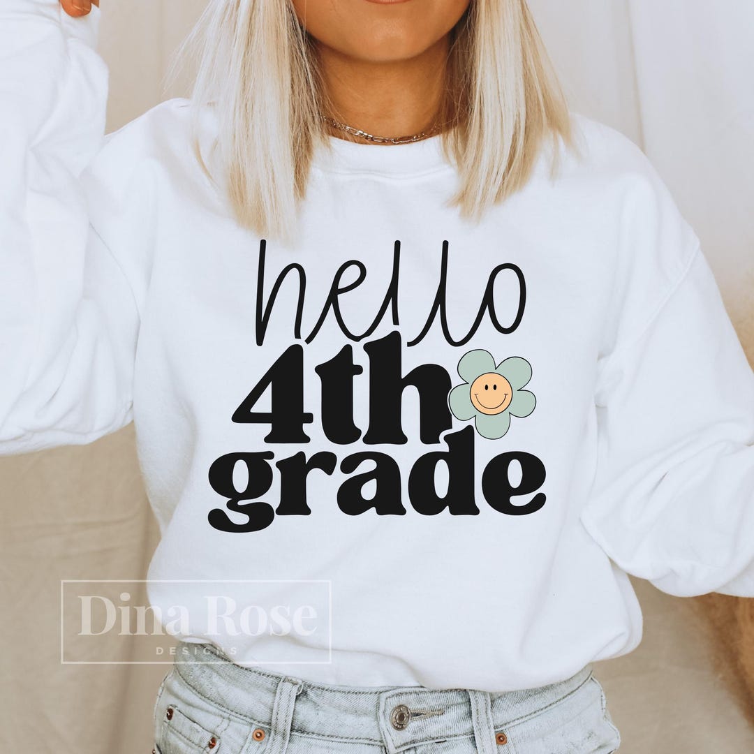Hello 4th Grade Svg, Fourth Grade Svg, Back to School Teacher Svg ...
