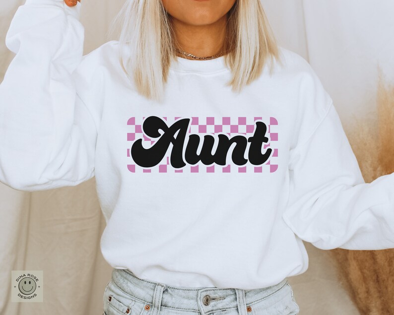Aunt Svg, Retro Aunt Svg, Aunt Shirt Svg, Aunt Checkered Svg, Auntie ...