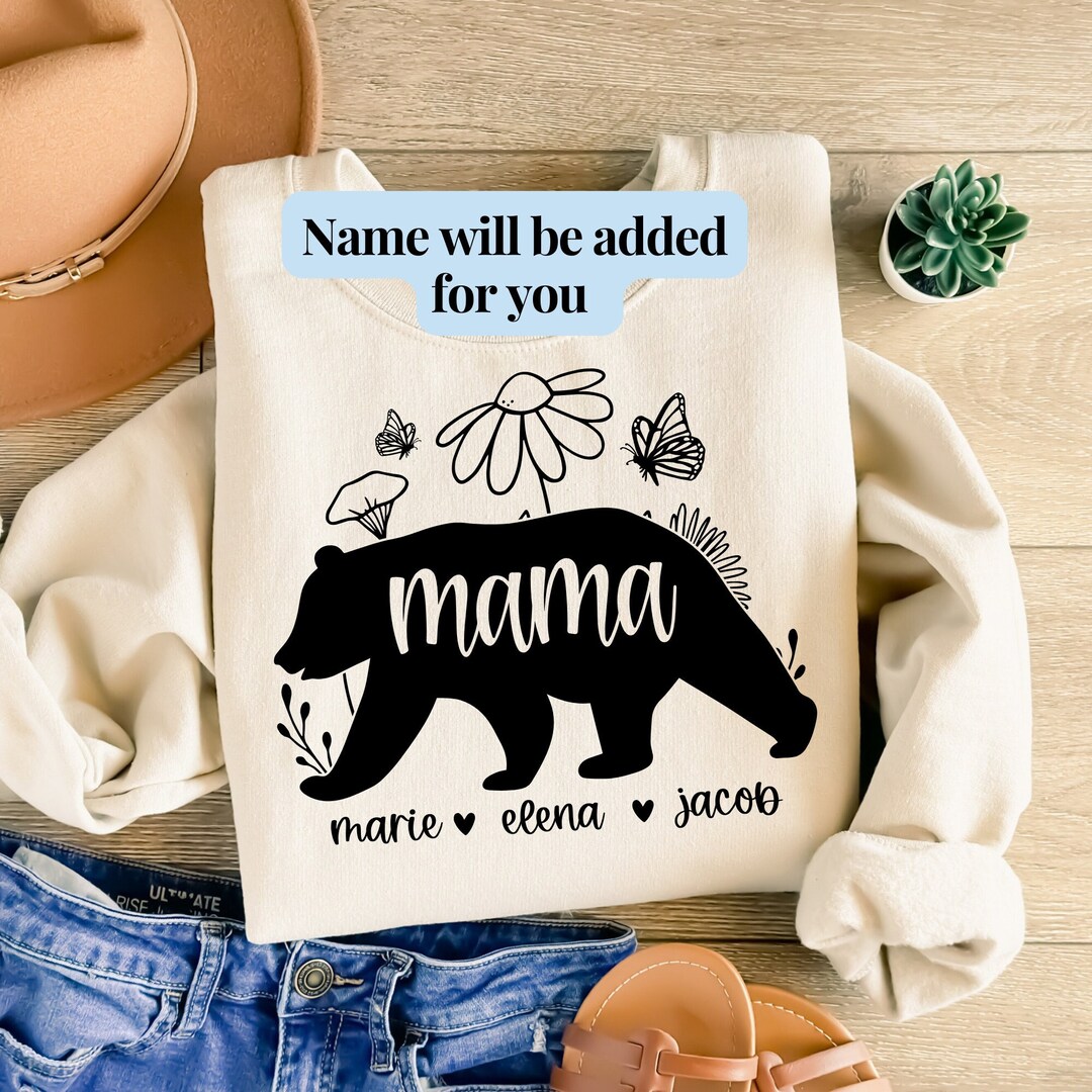Mama Bear Svg With Kids Name, Mother's Day Svg, Kids Names Svg ...