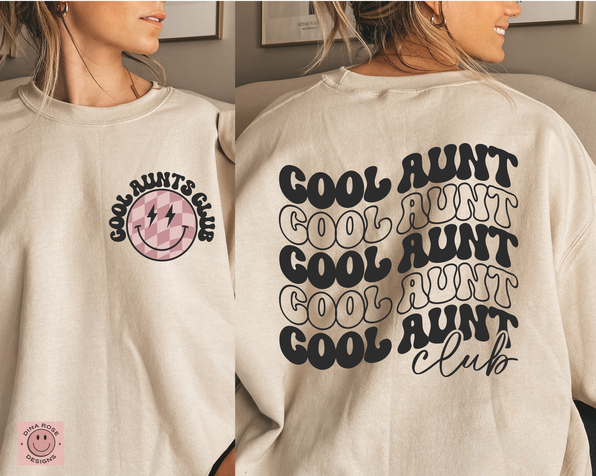 Cool Aunts Club Svg, Aunt Quotes Svg, Cool Aunt Wavy Svg, Trendy Aunt ...