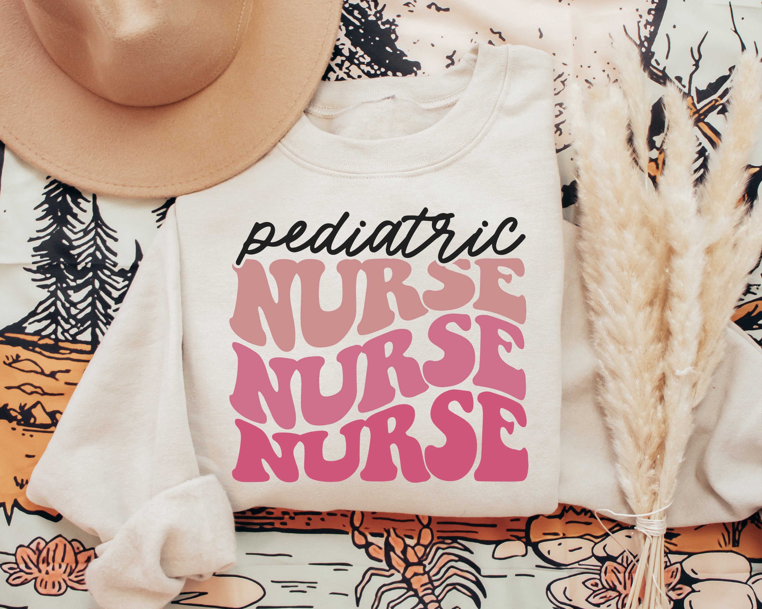 Pediatric Nurse Svg Pediatric Svg Nurse Wavy Text Svg Retro - Etsy