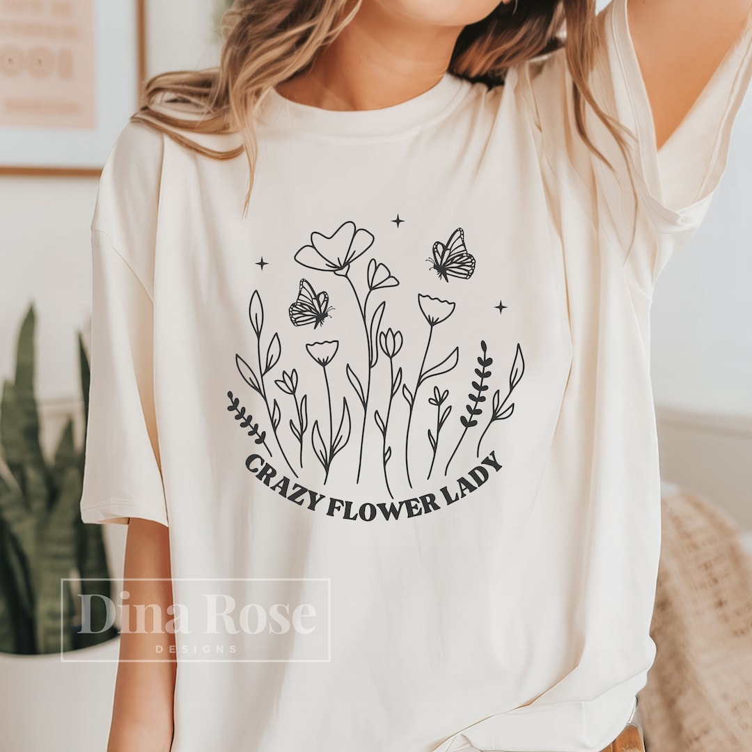 Crazy Flower Lady Svg, Floral Svg, Florist Svg, Flower Svg, Florist ...