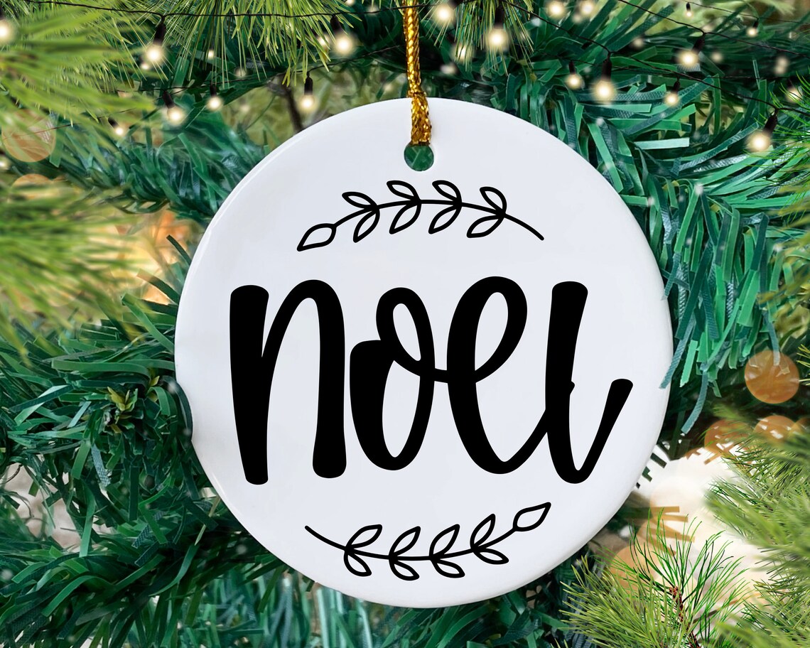 Noel Svg Christmas Ornament Svg Christmas Svg Round - Etsy
