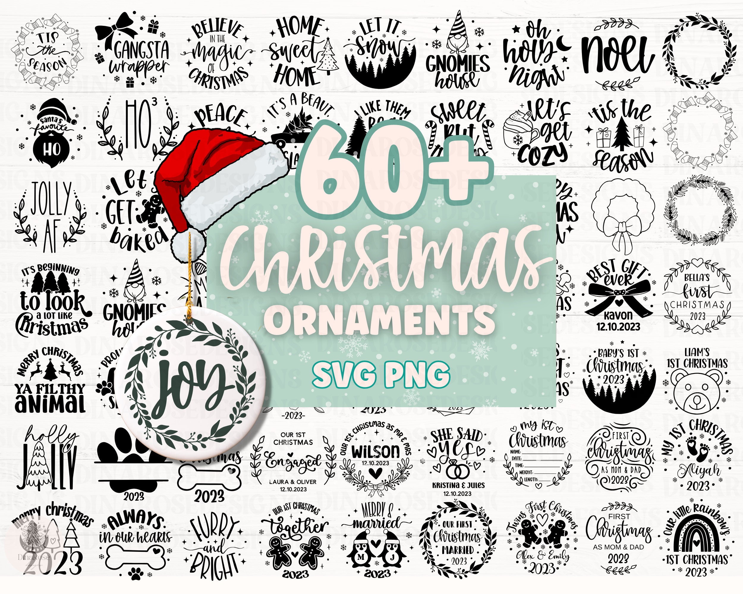 Christmas Svg Bundle, 300+ Svg Png Designs for Christmas, Christmas ...